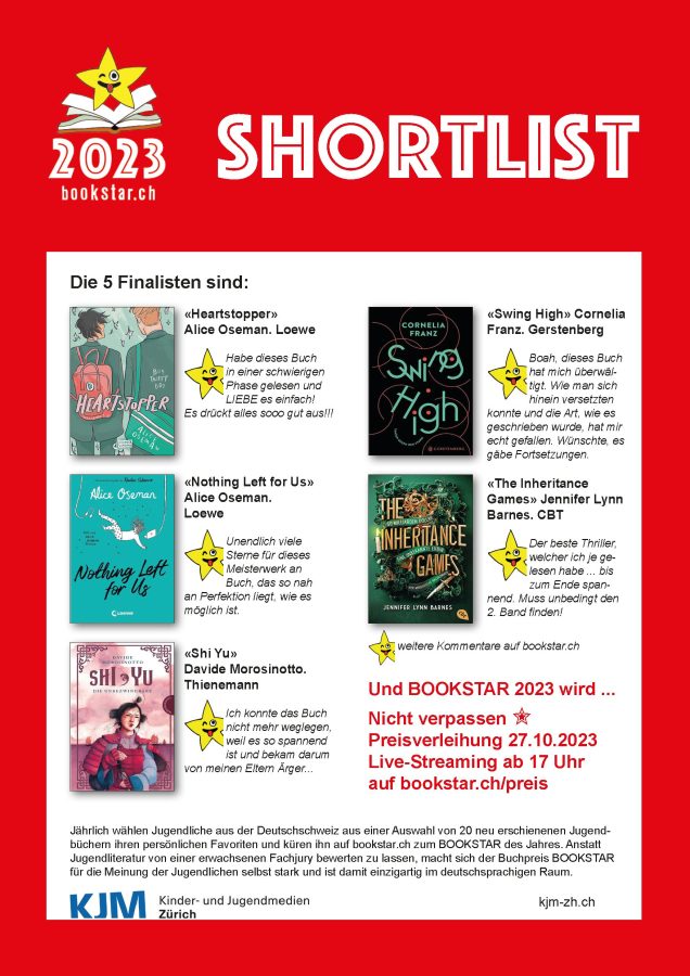 BOOKSTAR 2023 | Die Shortlist - KJM Zürich